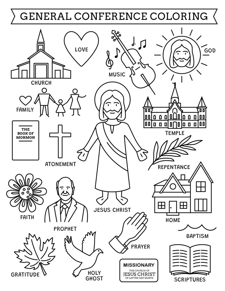 general conference coloring pages free 2025