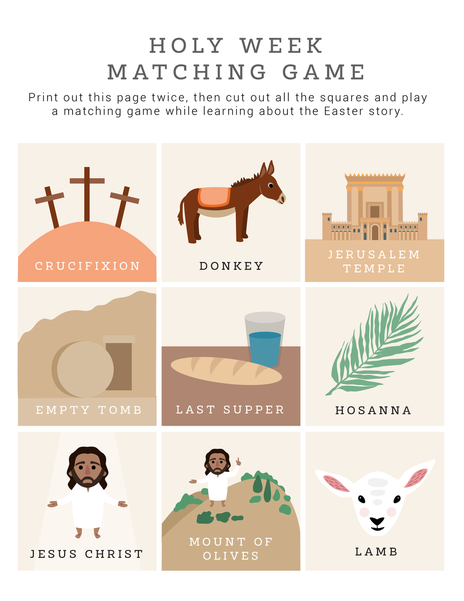 Holy Week Matching Game – Latter Day Baby