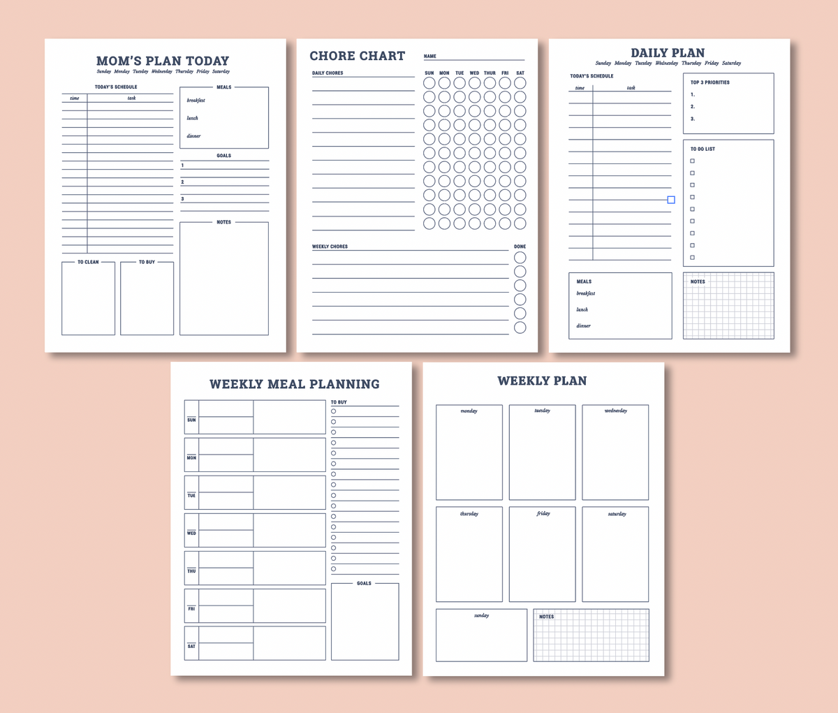Daily/Weekly Planning and Chore Charts – Latter Day Baby