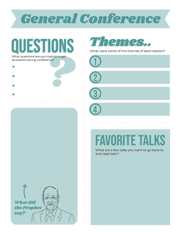 General Conference Worksheet – Latter Day Baby