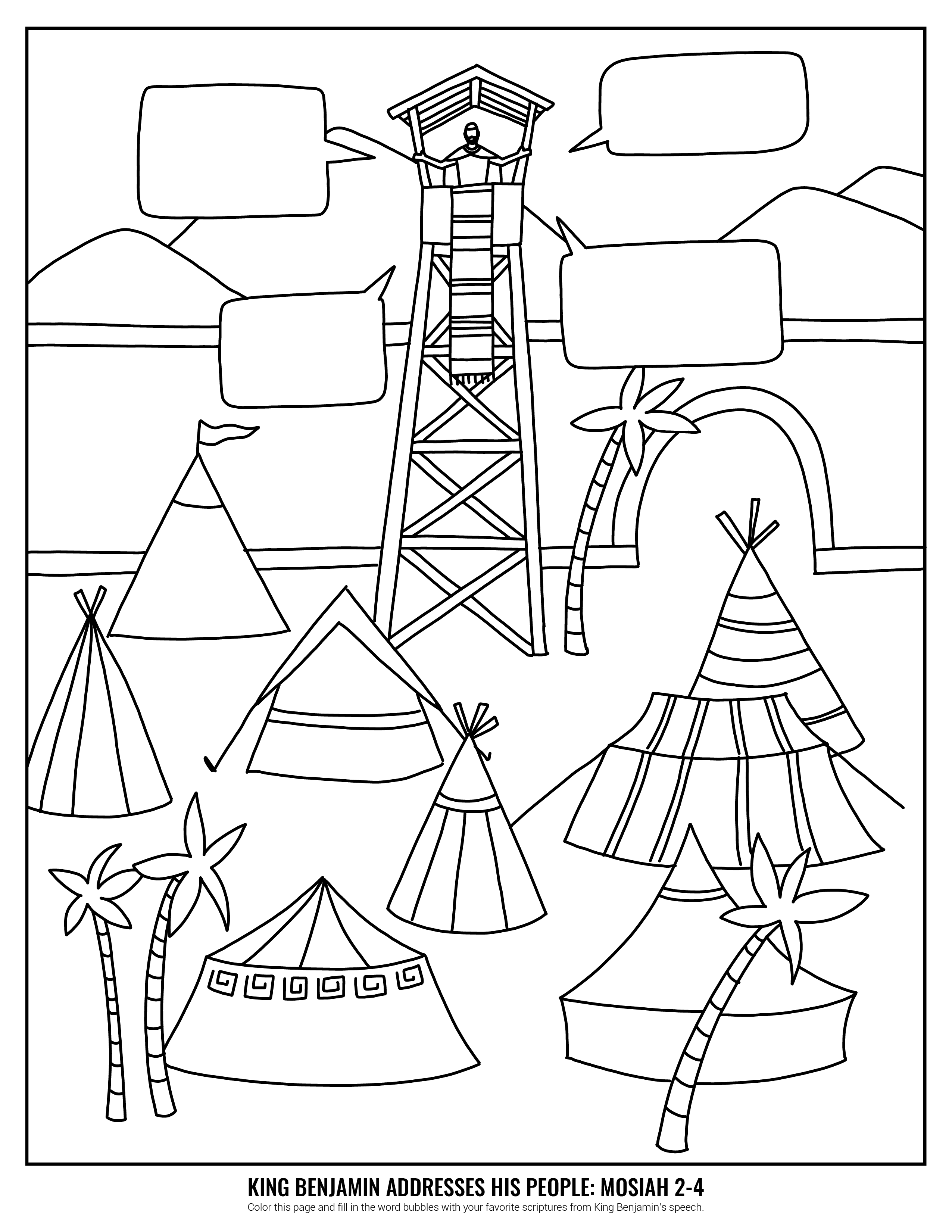 tee pee coloring pages
